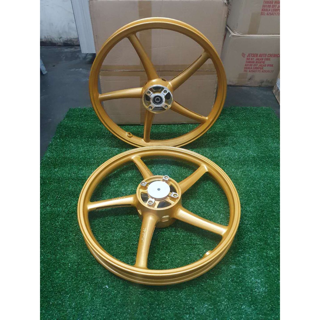 ENKEI SP522 (1.60-1.60-17) LC-5S/125ZR/ SPORT RIM WITH BEARING GOLD/BLACK/ | Shopee Malaysia