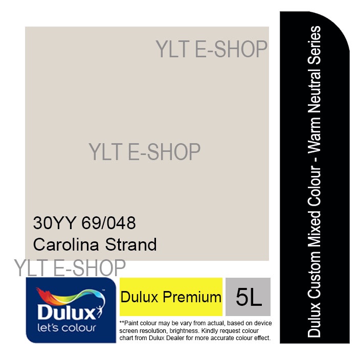 Dulux Premium 5L - 30YY 69/048 Carolina Strand - Easy Clean/ Ambiance ...