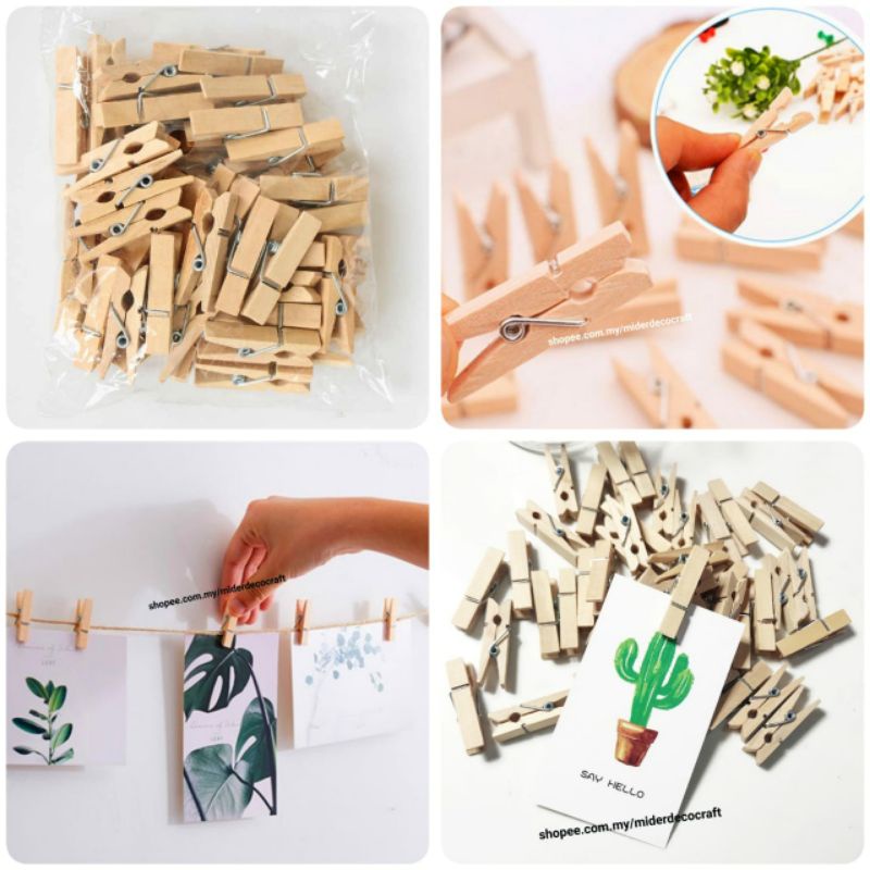 35mm Mini Natural Wooden Clips for Photo Clips Craft Decoration Clips ...