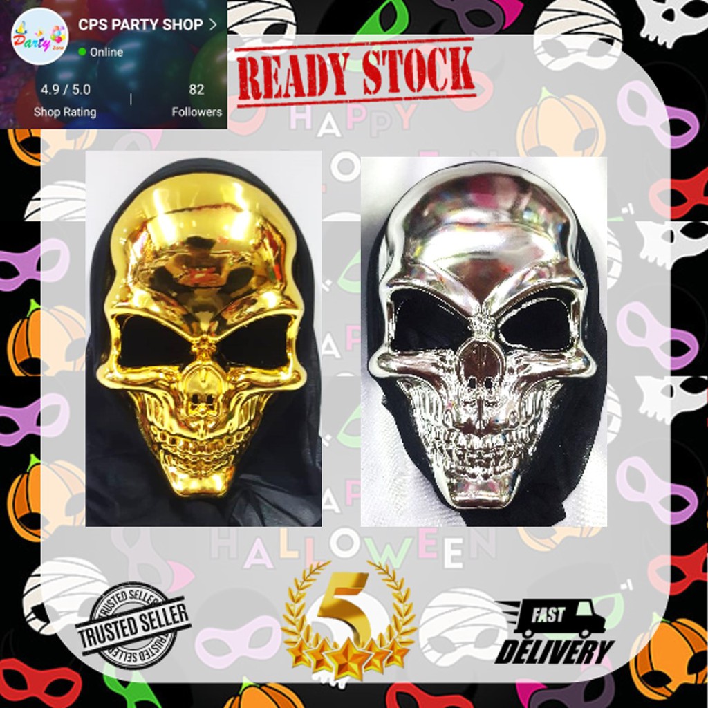 [CPS] Halloween - Metalic Ghost Mask - Halloween Mask - READY STOCK ...