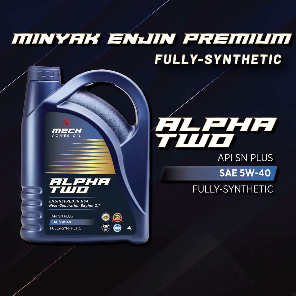 ALPHA TWO - API SN Plus SAE 5W-40 Fully Synthetic Engine Oil Lubricant ...