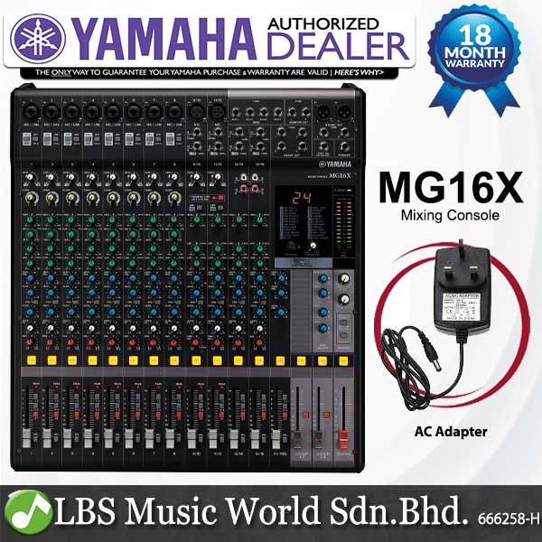 Yamaha MG16X 16 Channel Stereo Mixer with 24 Effect Programs (MG16 X ...