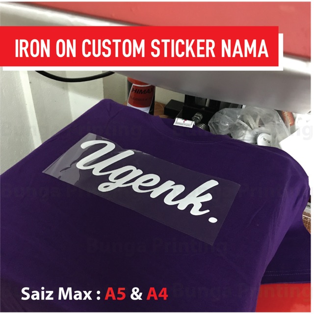 STICKER NAMA DI BAJU IRON ON STICKER | Shopee Malaysia
