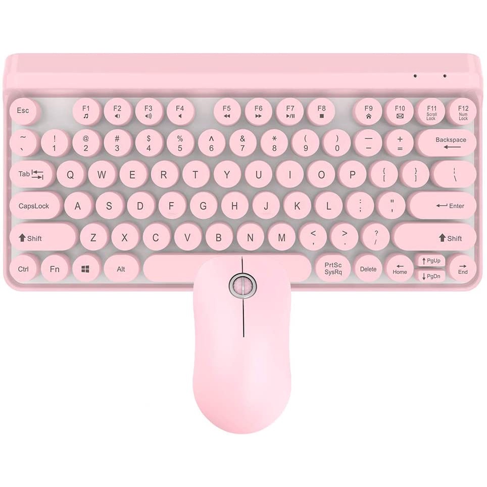 Docooler K67 Wireless Keyboard Mouse Set - 2.4G Wireless Retro Round ...