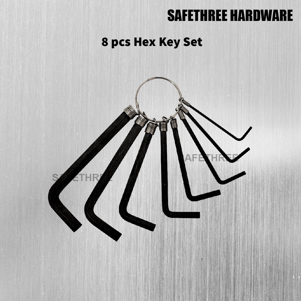 8pcs Hex Key Wrench Set with Ring (L Shape) / Allen Key / L Key ...