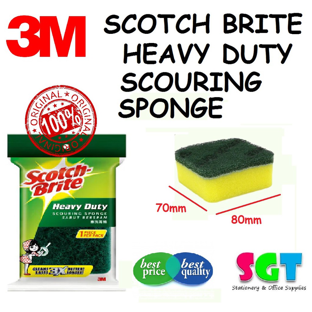 3M Scotch Brite Heavy Duty Scouring Sponge - 1 PCS | Shopee Malaysia