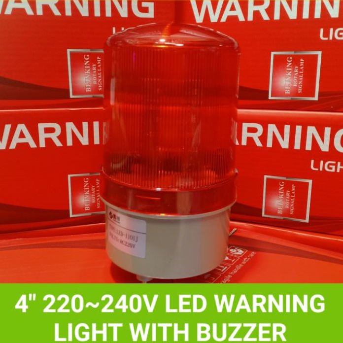 *READY STOCK* 4" 220~240V LED WARNING LIGHT WITH BUZZER (RED) / 4" LED ...