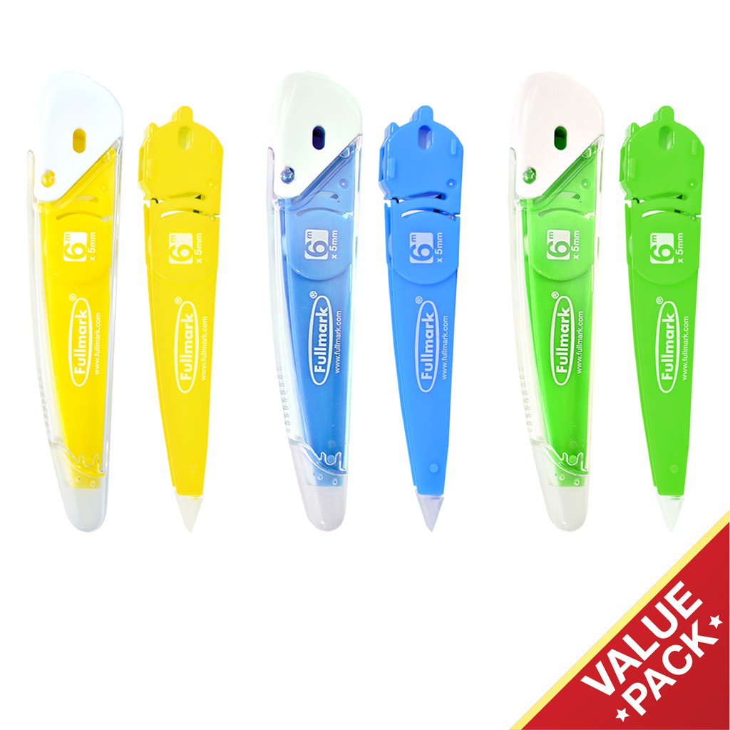 Fullmark Correction Tape with Refill - 3 + 3 Pack (Model J) | Shopee ...