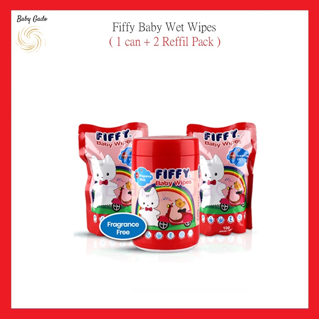 Fiffy Fragrance Free Baby Wipes (1 Can + 2 Refills) | Shopee Malaysia