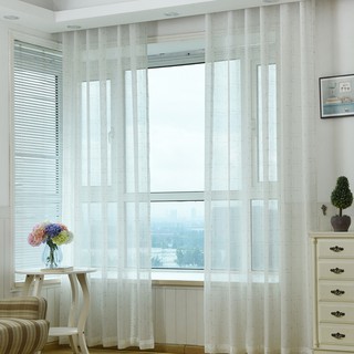 [2 Pattern] Langsir Putih Jarang / White Sheer Day Curtain Linen ...