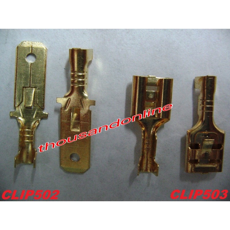 GOLD BRASS TERMINAL WIRE CLIP WIRING CAR SPEAKER FEMALE MALE SPEAKER ...