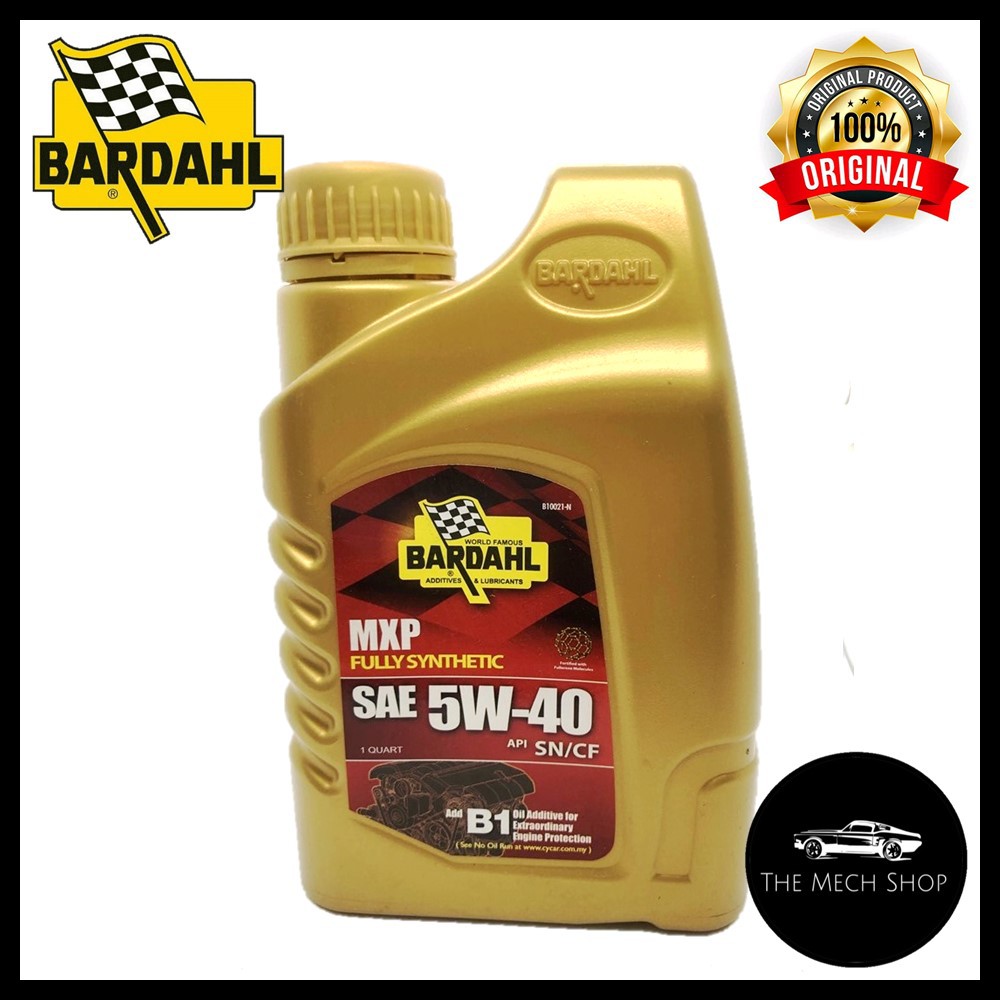 Bardahl MXP Fully Synthetic 5w40 Engine Oil SAE 5W-40 API SN/CF 1 ...