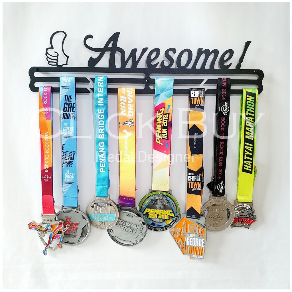 Medal Display Hanger 360° Rotating Wood Medal Display Stand - Holds 45 ...