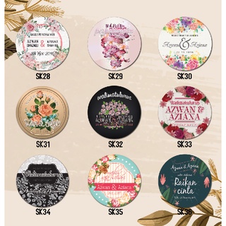 ️MURAH ️ CUSTOM DESIGN sticker kawin label / sticker doorgift / sticker ...