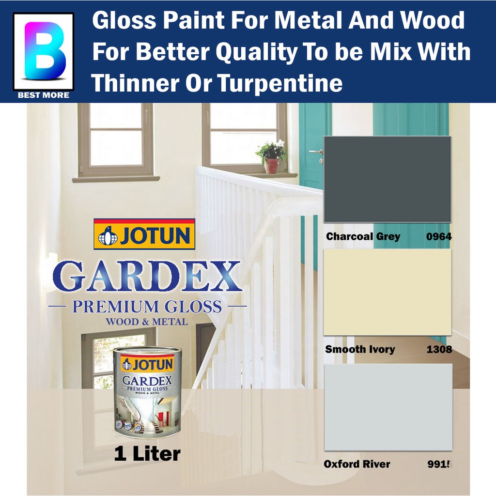 Jotun Paint Gardex Premium Gloss Wood and Metal 1 Liter Charcoal Grey ...