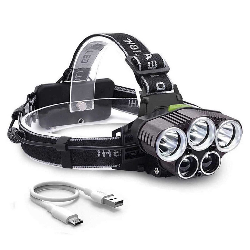 Rechargeable LED Headlamp Adjustable Angle Head Flashlight Bike Light ...