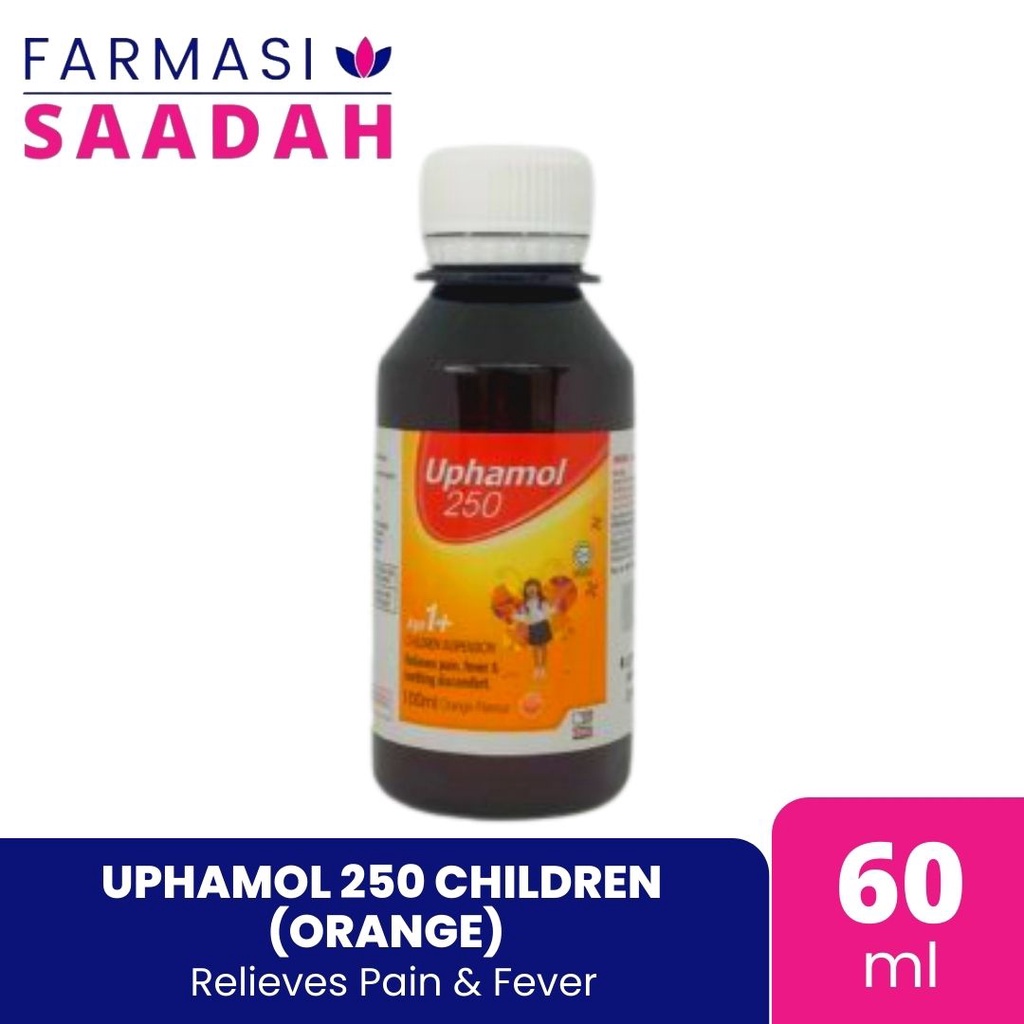 Uphamol Syrup 250mg 60ml For Fever/Toothache/Pain Relief (Demam/ Sakit ...