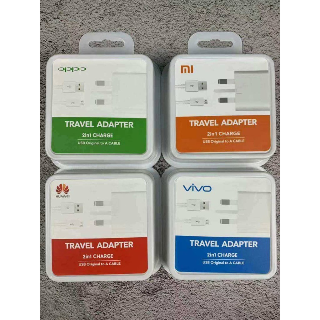 Oppo Travel Charging Adapter 2 in 1 WIth Cable | Shopee Malaysia