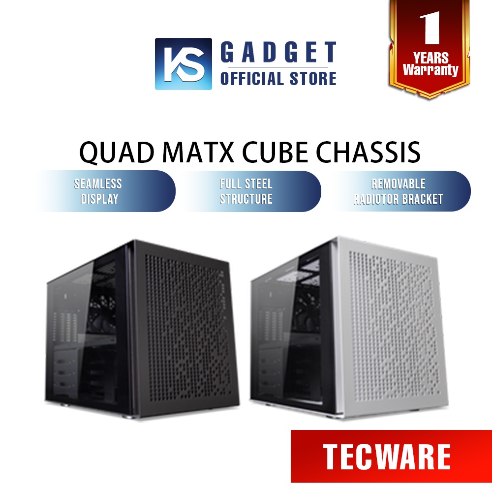 TECWARE QUAD TG MATX GAMING CASE [Mini Tower Gaming Cube] | Shopee Malaysia