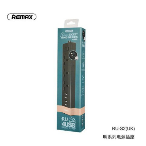 Remax RU-S2 UK 4 USB + 3 Power Socket 2 Meter Extension Charger ...
