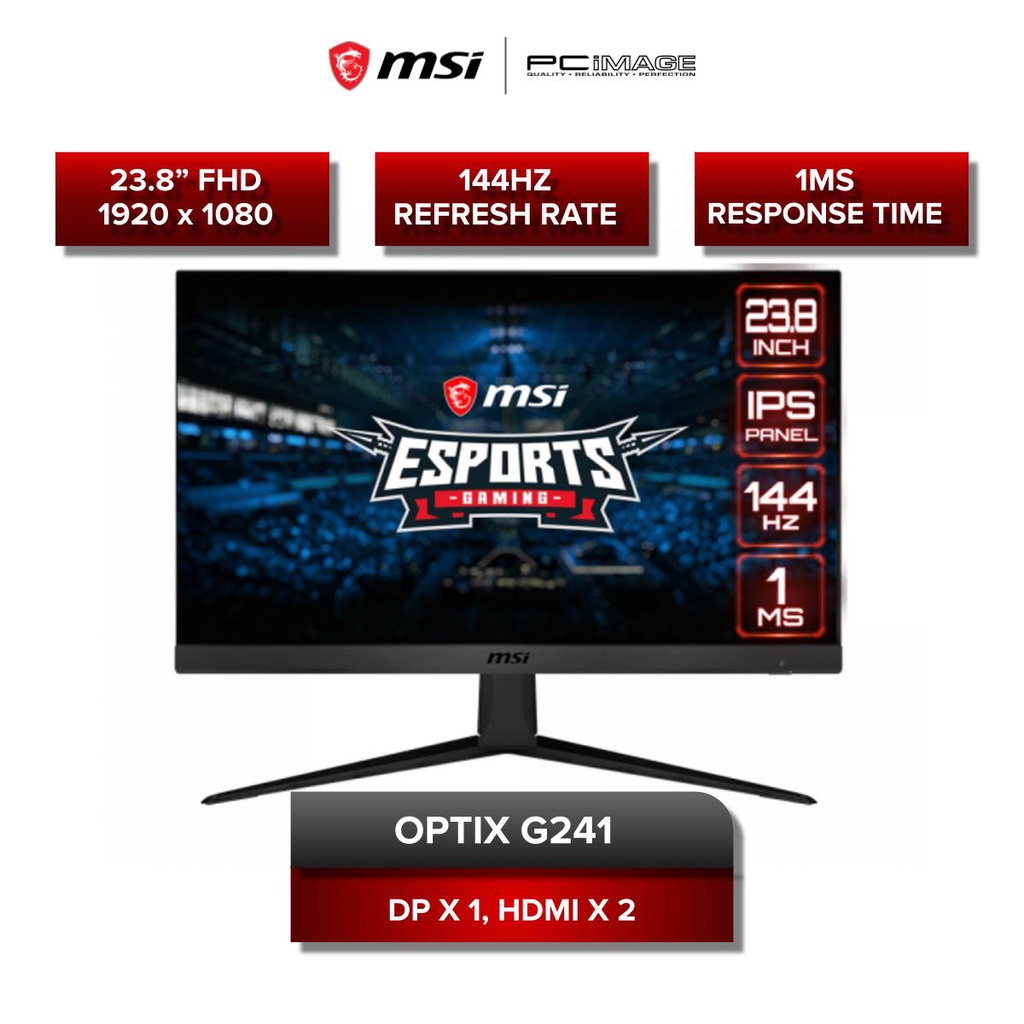 MSI Optix G241 Gaming Monitor (1MS 144Hz FHD 23.8" IPS) | Shopee Malaysia