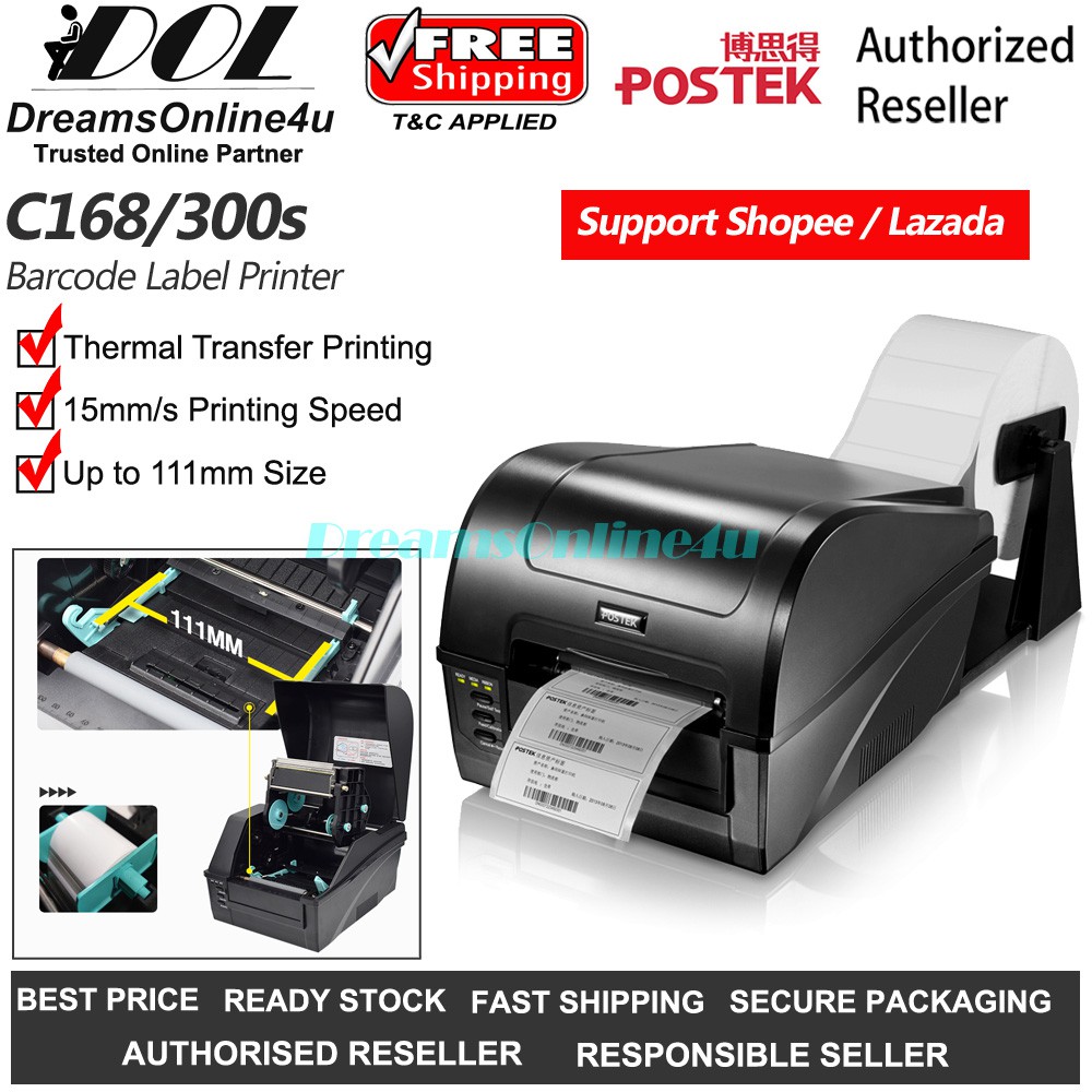 POSTEK C168 300s Thermal Transfer Barcode Label Printer Price Tag Airway Bill Online Order ...