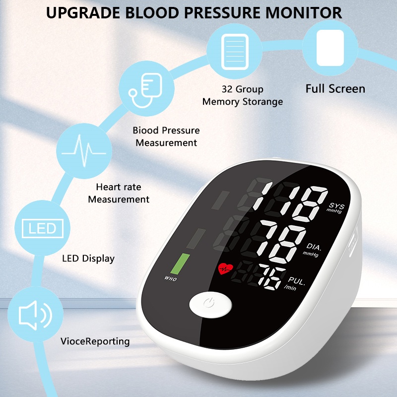 Electric Arm Blood Pressure Monitor Digital High BP Machine Medical ...