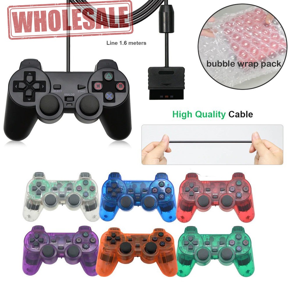 PS1 PS2 Twin motor vibrate Analog Controller Joystick Games Pad | Shopee Malaysia