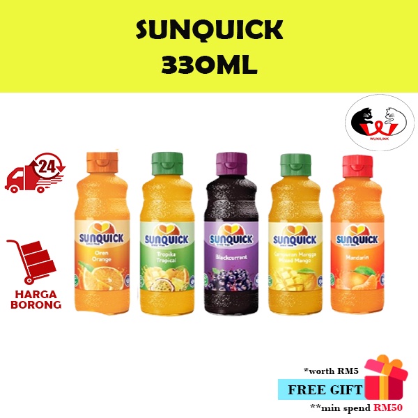 Sunquick [330ml] - Oren / Mandarin / Mango Mixed /Blackcurrant/Tropical ...