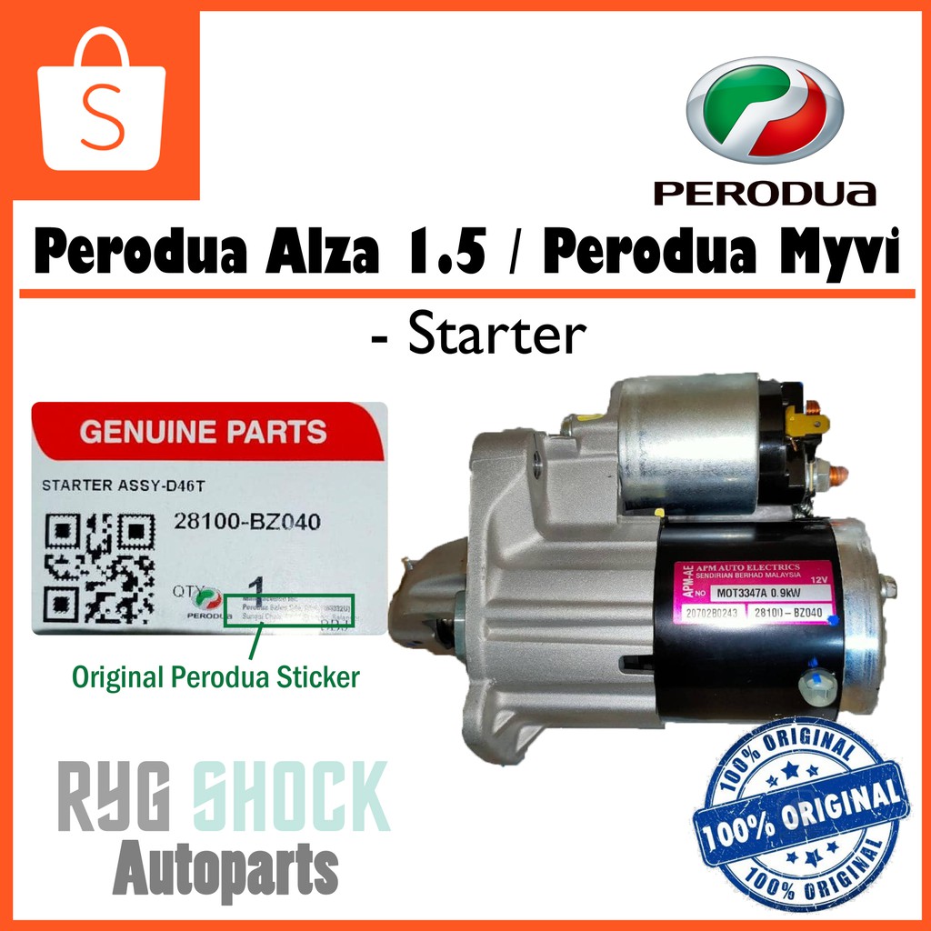 Original Perodua Alza 1.5/ Perodua Myvi Starter [28100-BZ040] | Shopee ...