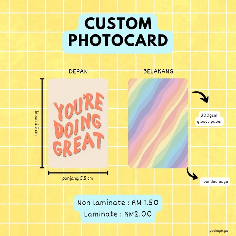 Custom Photocard (Front + Back) | Shopee Malaysia