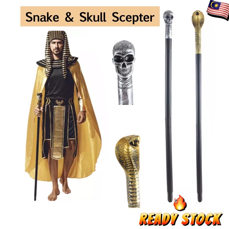 Snake Skull Wizard Scepter Staff Magic Wand Stick Halloween Props ...