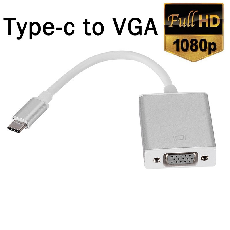 Type-C to VGA Adapter Cable 1080P USBC 3.1 to VGA Converter Cable ...