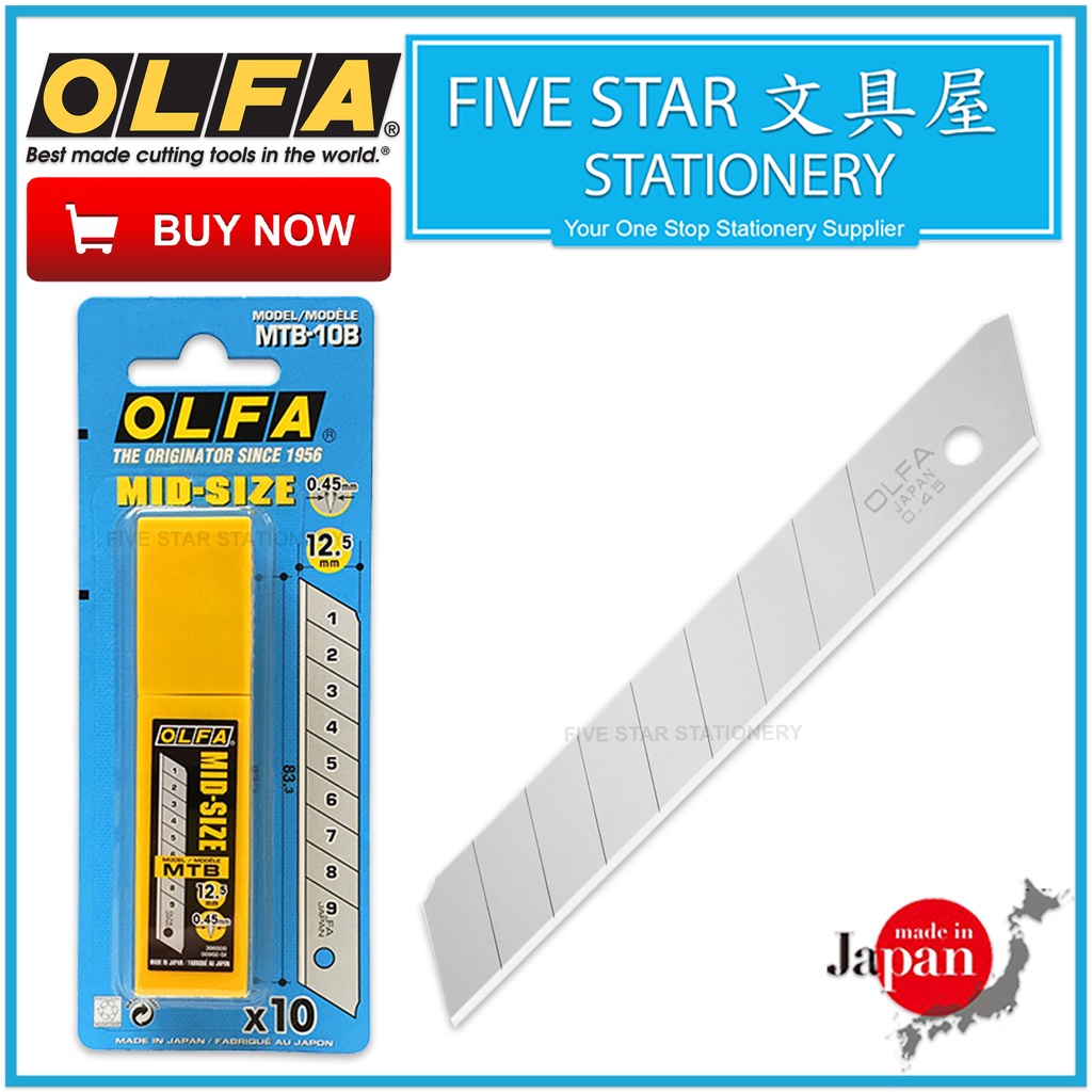 OLFA MTB-10B Tough Blade 12.5mm Spare Blades Olfa Original Malaysia Pisau Mata Tajam | Shopee ...