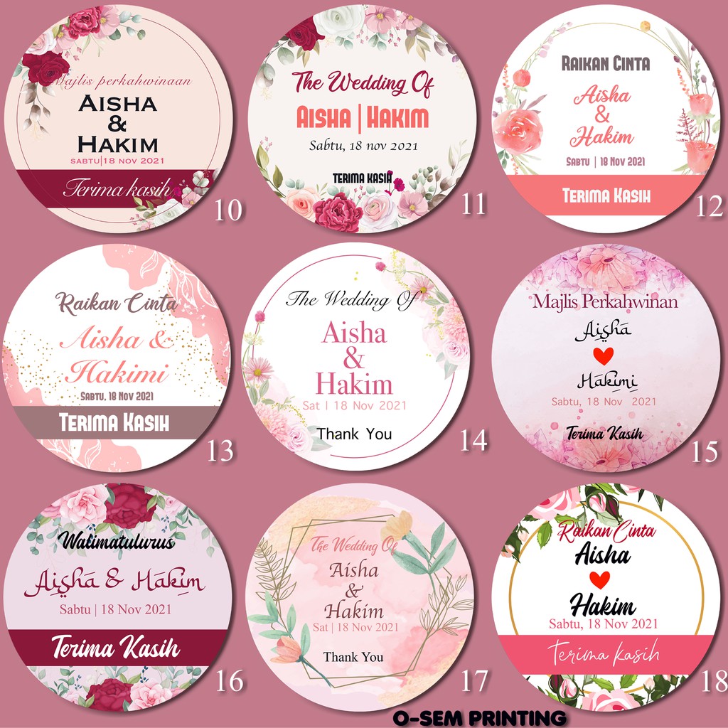 [MIN 50PCS] sticker kahwin/doorgift/nikah | Shopee Malaysia