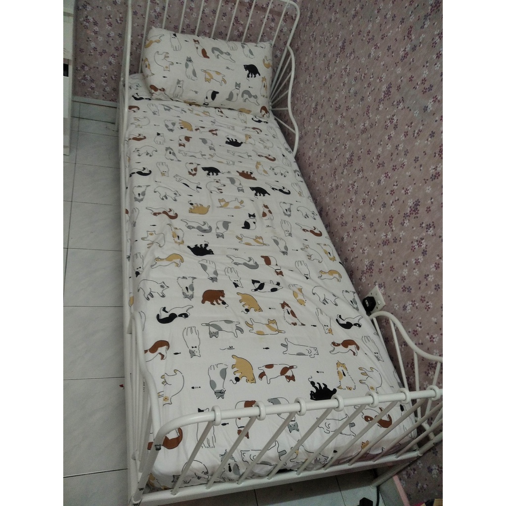 Fitted Sheet Set Cat Single/Queen 100% Cotton Kaison | Shopee Malaysia