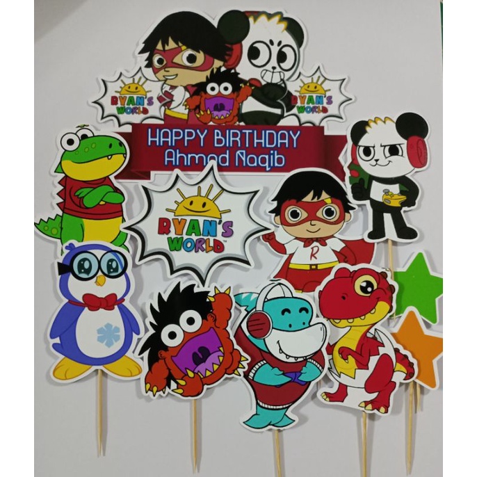 RYAN TOYS REVIEW CAKE TOPPER (FREE ADD NAME) TOPPER KEK | Shopee Malaysia