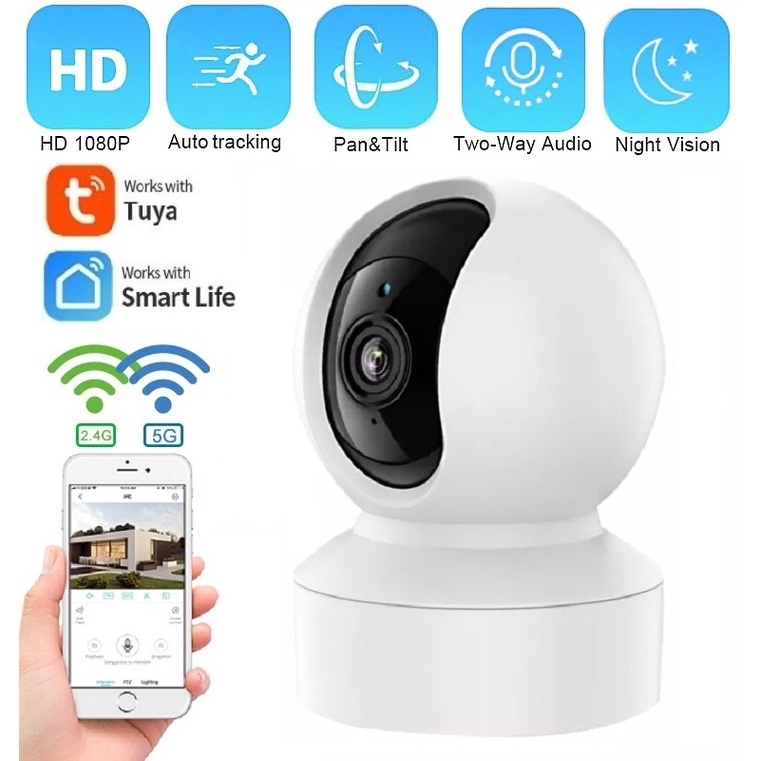 TUYA/Smart Life 1080P WiFi IP Camera AI Auto Tracking 2MP Home Security ...