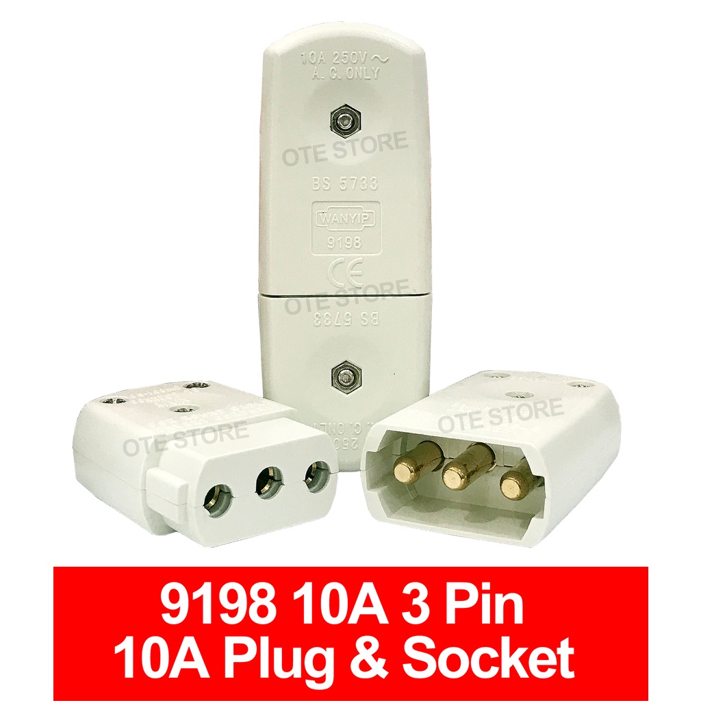 9198 10A 3 Pin Plug and Socket | Shopee Malaysia