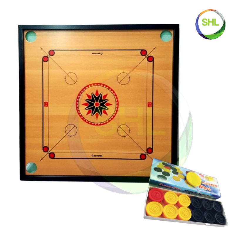 KIJO Carrom Board Set 900 Standard Model Wood Papan Karrom with Carrom ...