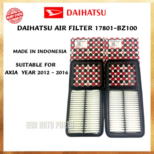 AIR FILTER PERODUA AXIA OLD [2014~2016] (17801-BZ100) (DAIHATSU PACKING ...