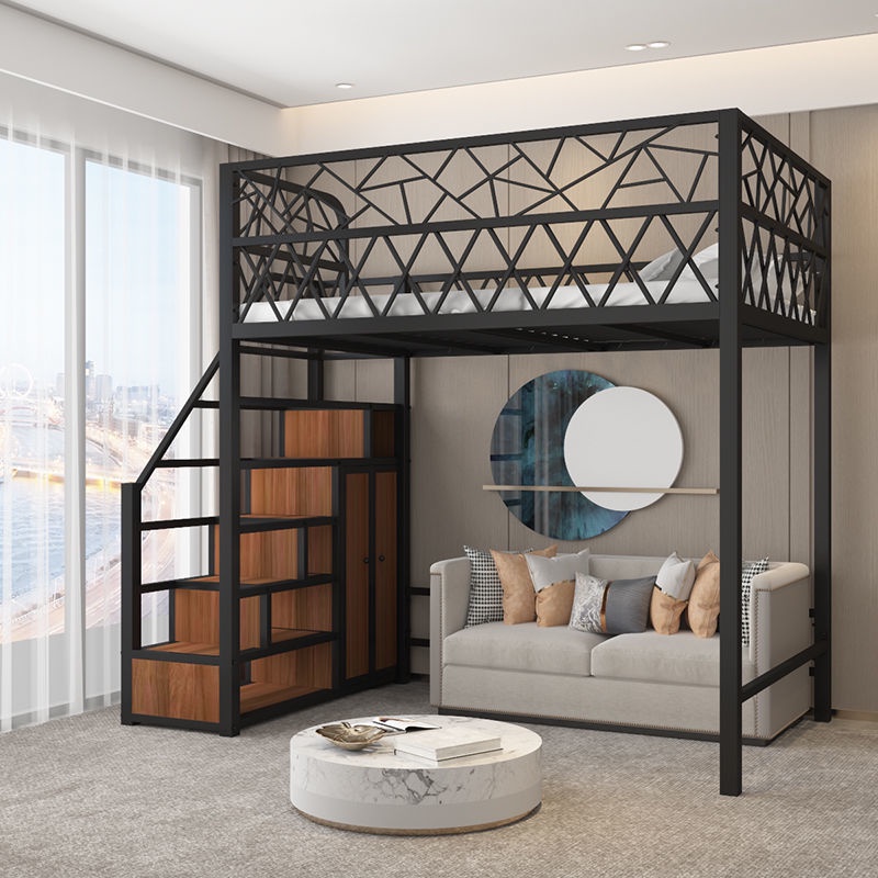 Elevated bed bed under table simple up and down bed small apartment ...