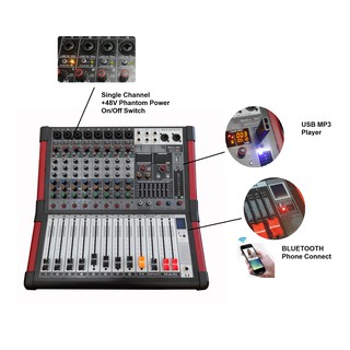 BLACK SPIDER 8 ,12 Channel Power Mixer With USB Player & Bluetooth ...