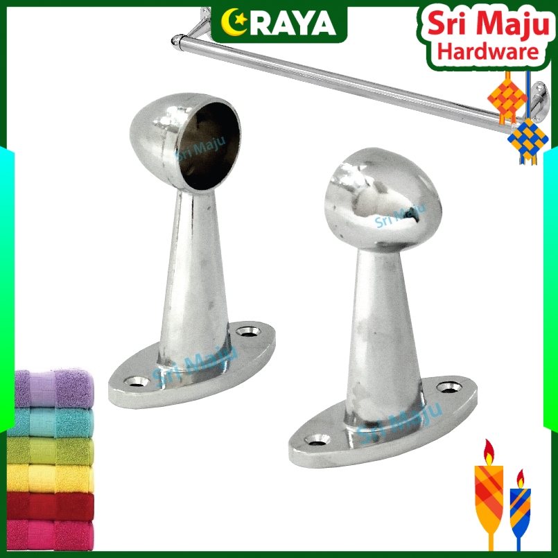 MAJU Standard 19mm End Cap Pipe Holder Towel Rod Bracket for Bathroom ...
