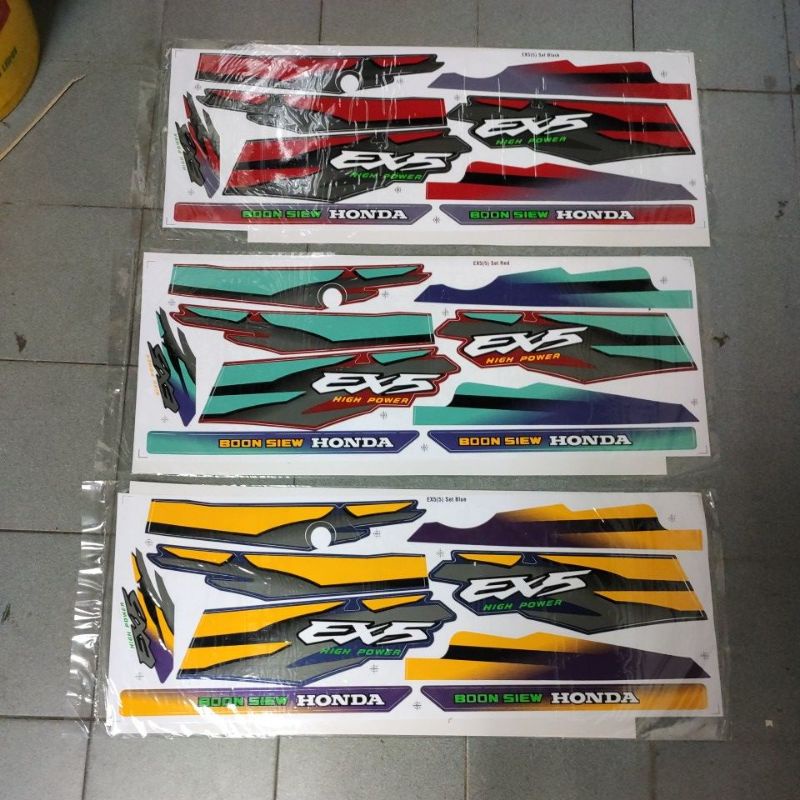Stiker sticker body stripe cover set (5) honda ex5 high power (5 ...