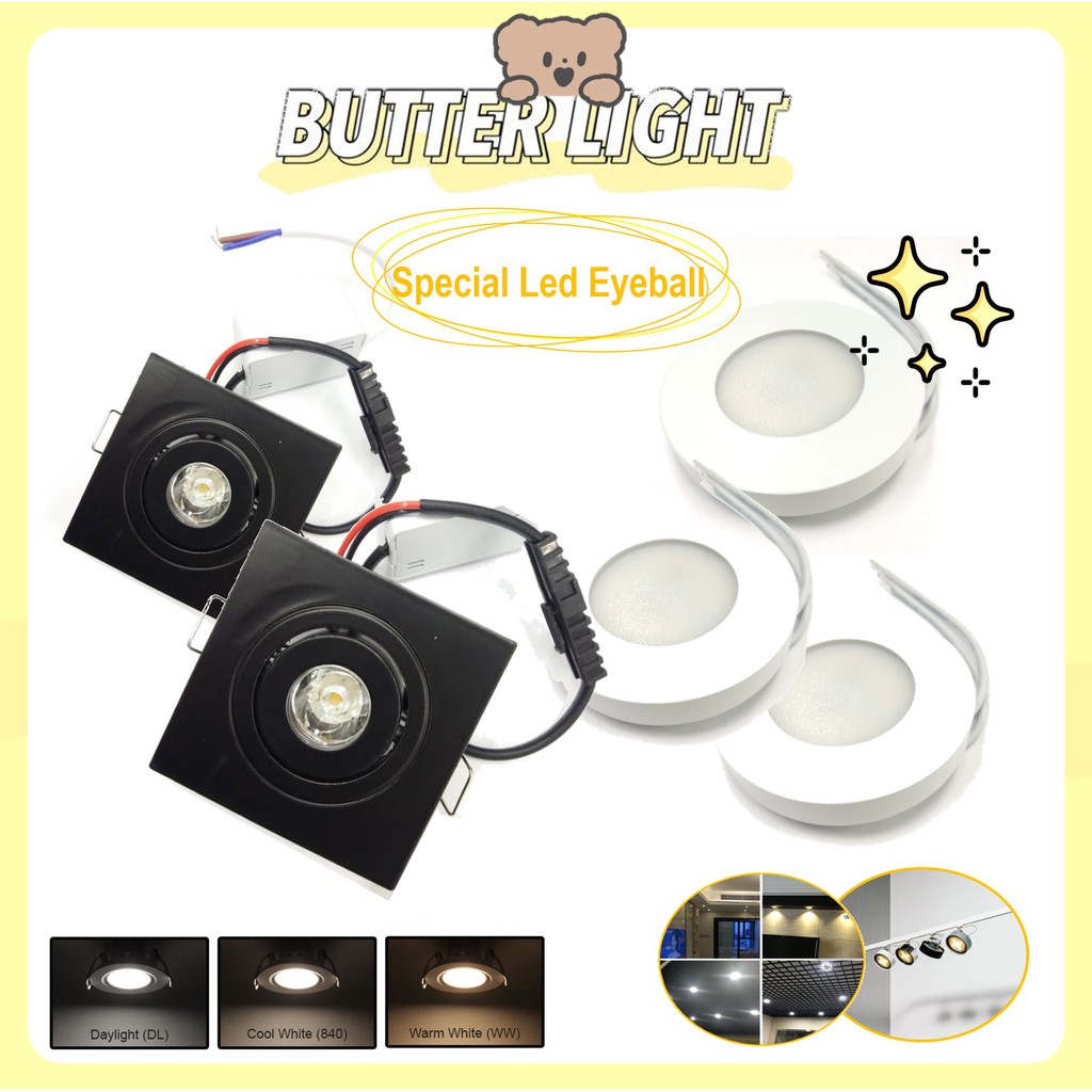 3w LED Square Circle Recessed Special Eyeball Spotlight Round Ceiling ...