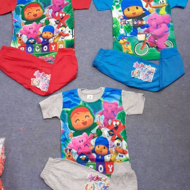 Kid pyjamas, baju pyjama kanak-kanak, baju pocoyo | Shopee Malaysia