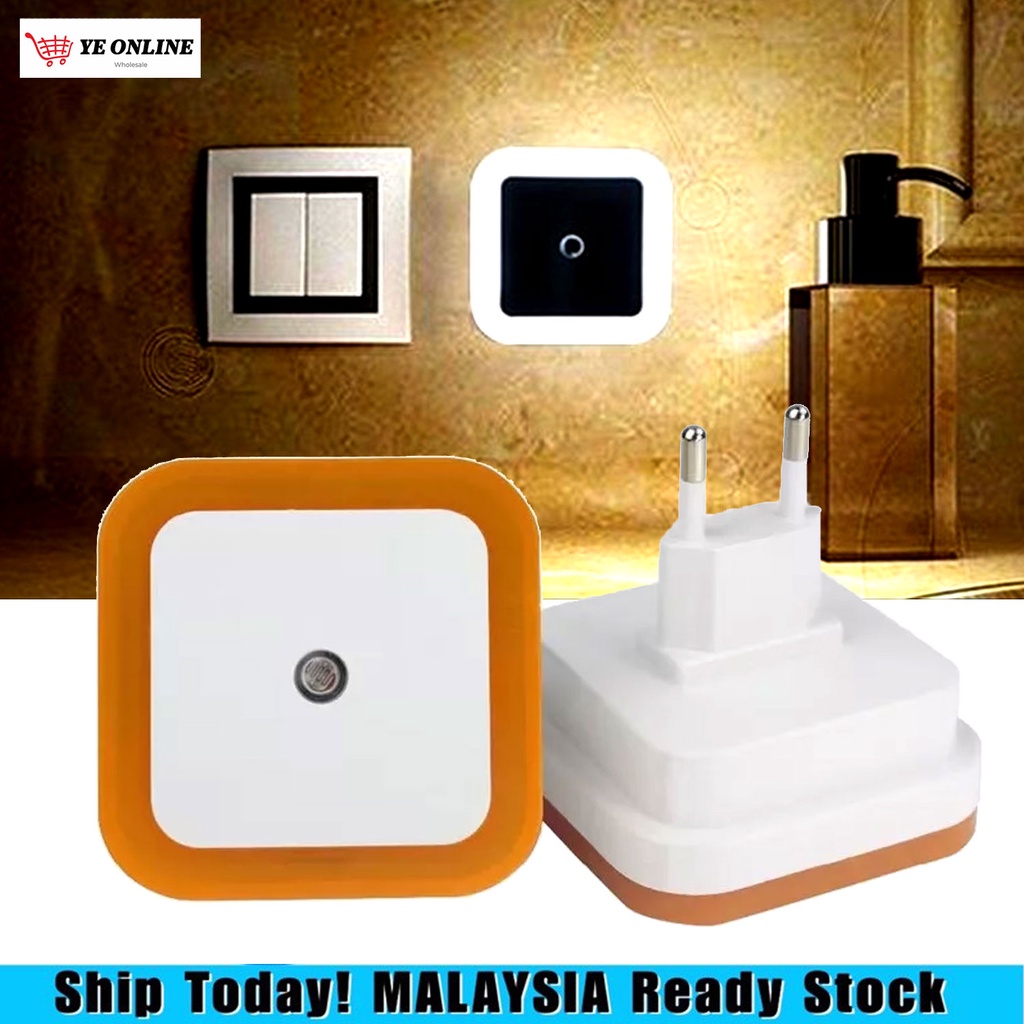 LED Light Socket Plug Automatic Night Auto Sensor Lamp Indoor Bedroom ...