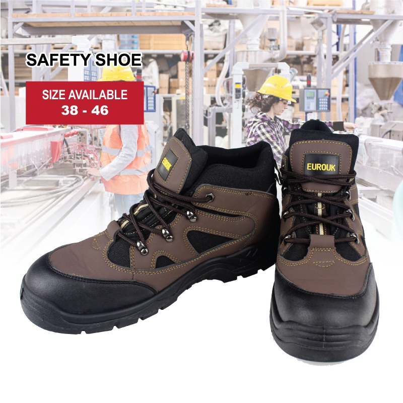 Anti-Slip Safety Shoes Brown Steel Toe Cap Footwear Shock Absorbent ...