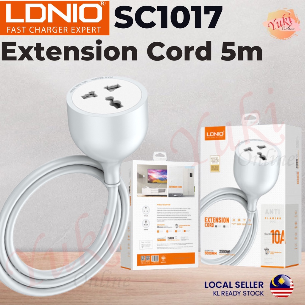 LDNIO SC1017 5m Extension Universal Power Cord One Way Power Socket ...